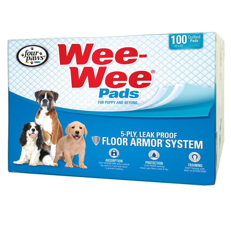 Four Paws Wee-Wee Pads Box 100 Unid – American Pets Panama